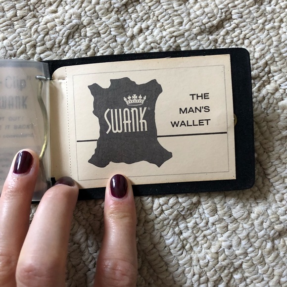 SWANK | Bags | Vintage Mens Black Leather Swank Bifold Wallet | Poshmark